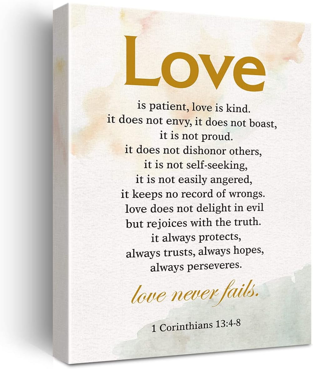 Aaroca Inspirational Bible Verse Print 1 Corinthians 13:4-8 Love is ...