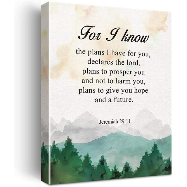 Aaroca Inspirational Bible Verse Print Jeremiah 29:11 for I Know the ...
