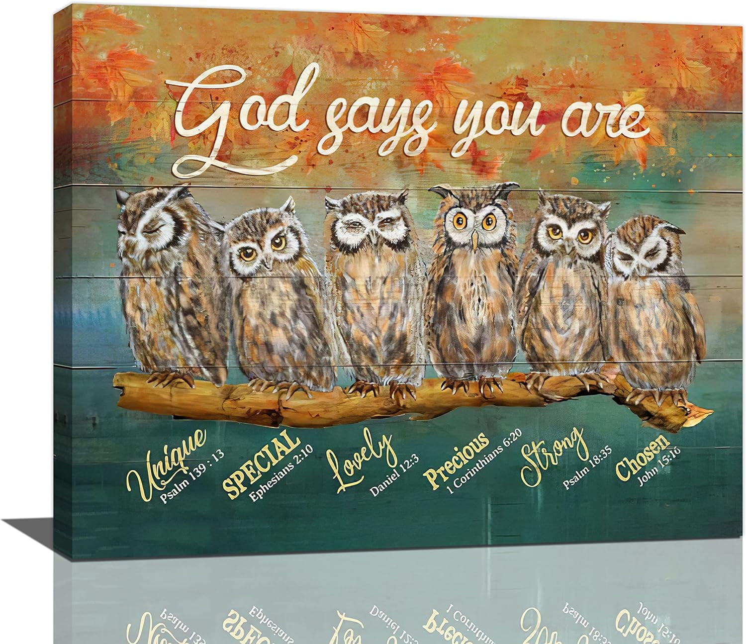 Aaroca Inspirational Owl Wall Art Bible Verse God Says You Are Owl ...