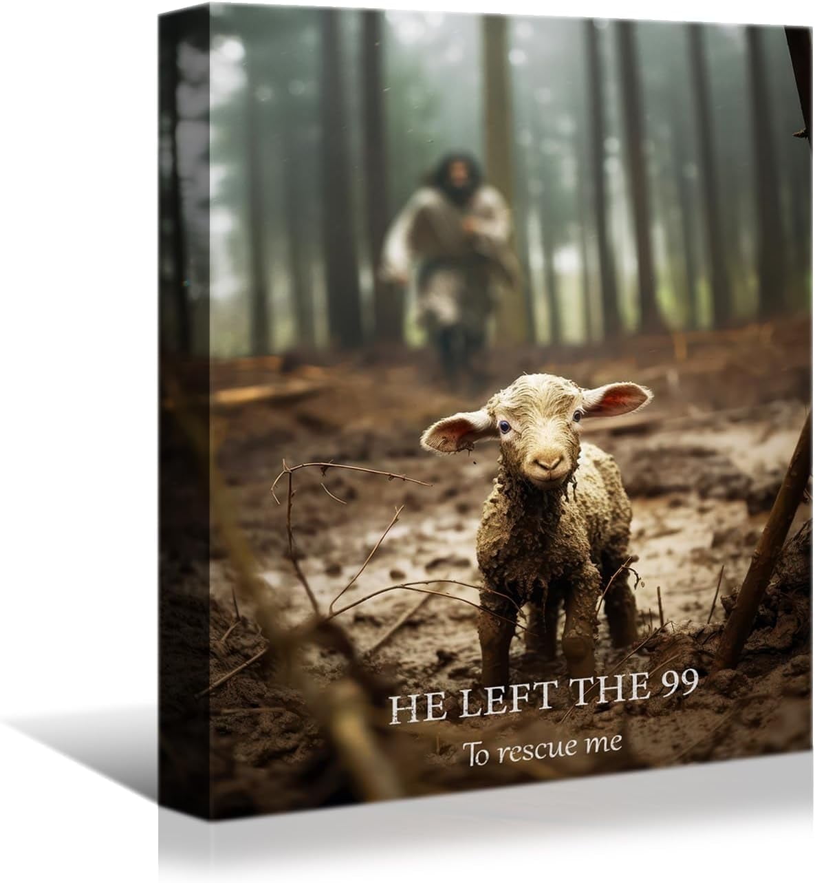 Aaroca Jesus With The Sheep Wall Art Jesus Running After Lamb Canvas ...