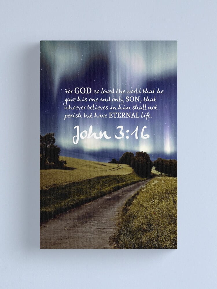 Aaroca John 3:16 NIV #13 - Bible Verse Wall Decor Canvas Print Inspirational Quote Canvas ...