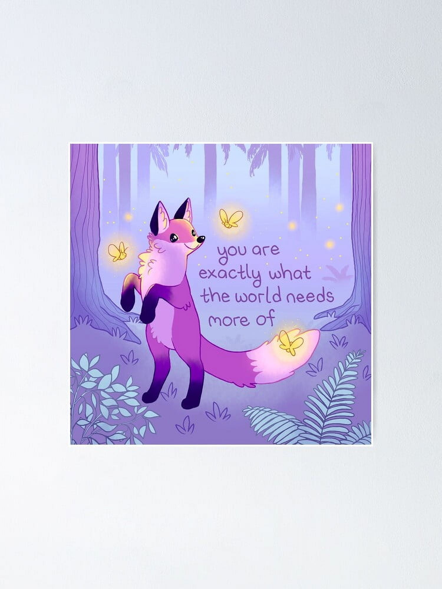Aaroca Kind Fox and Fireflies Dance Poster Classic Decoration for ...