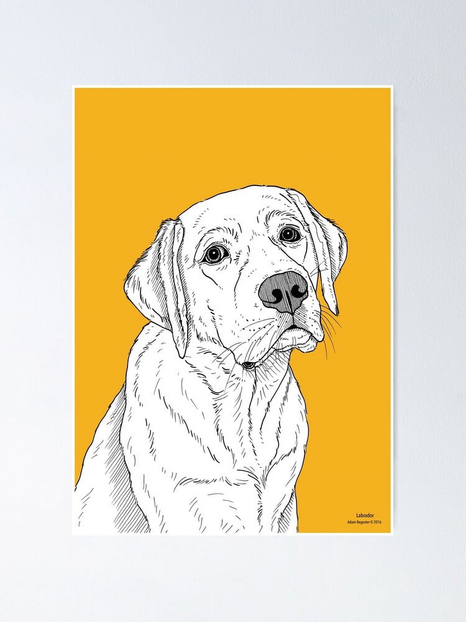 Aaroca Labrador Dog Portrait Unframed Classic Decoration for Office ...