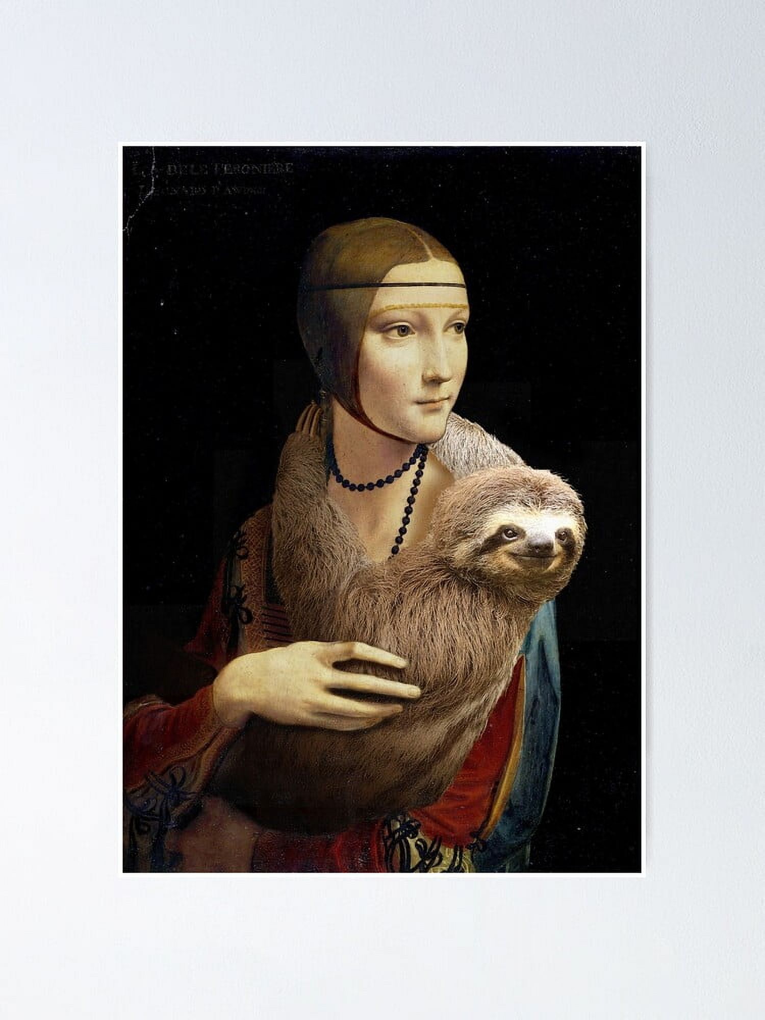 Aaroca Lady with a Sloth - Print / Home Decor / Wall Art / Poster ...