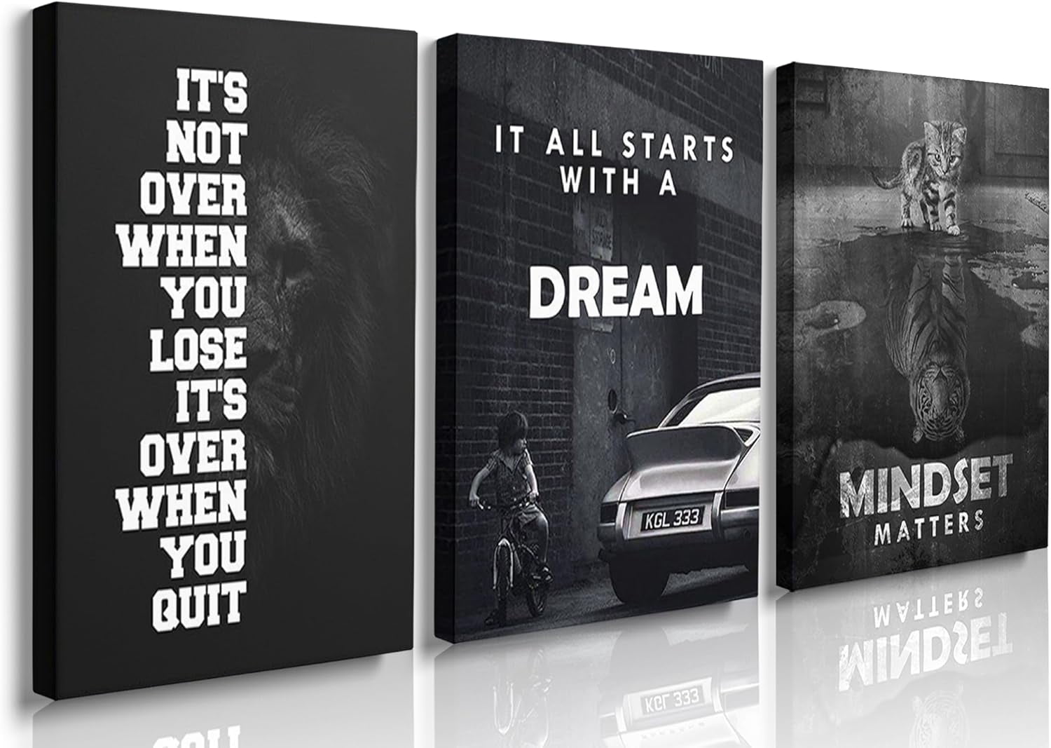 Aaroca Lion Inspirational Wall Art Entrepreneur Quotes Its Not Over ...