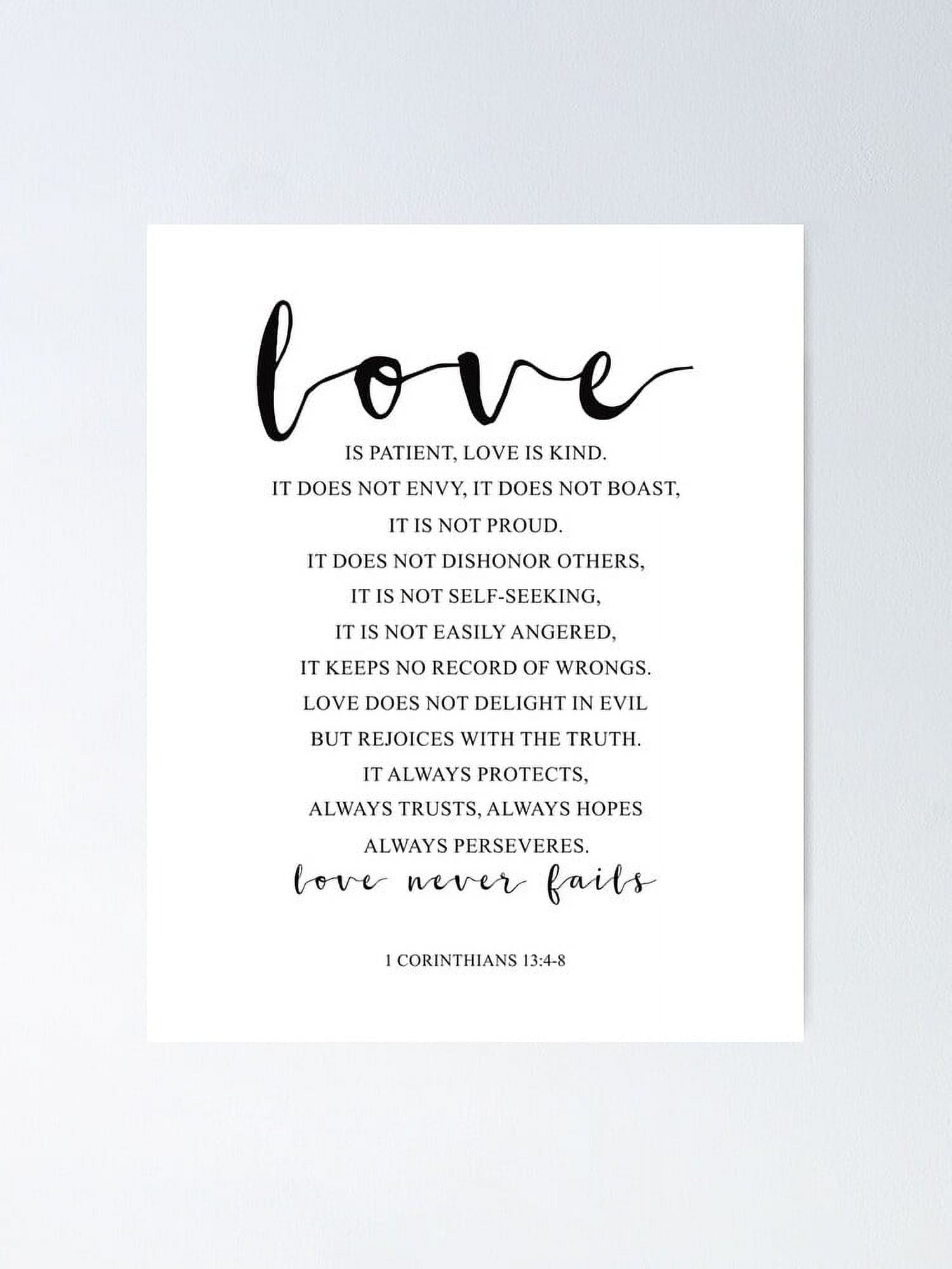 Aaroca Love Is Patient, Love Is Kind, 1 Corinthians 13:4-8. Bible Verse ...