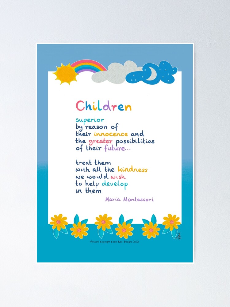 Aaroca Maria Montessori quote Poster Painting Artwork Modern Home ...