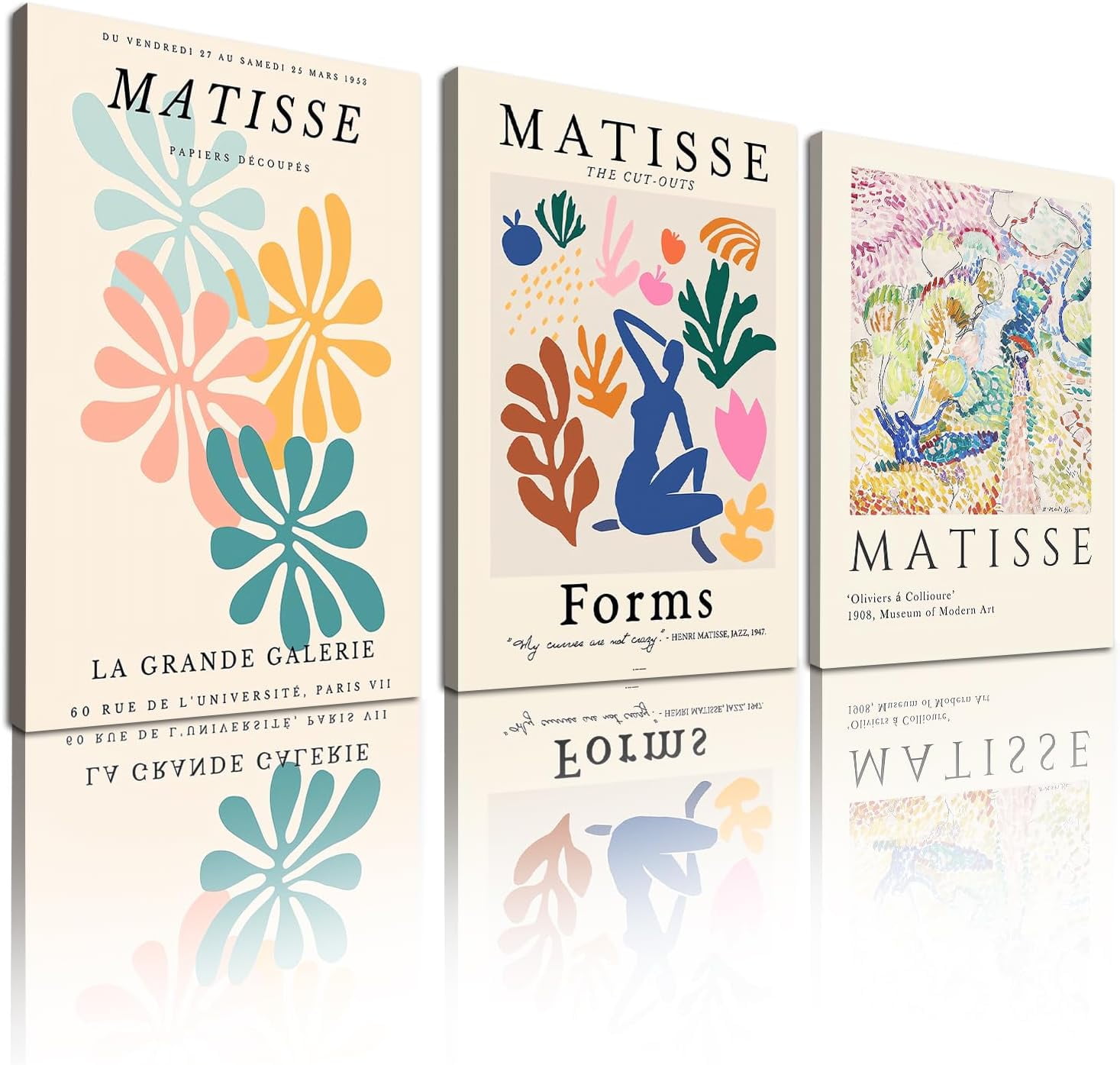 Aaroca Matisse Wall Art Decor Set of 3, Abstract Matisse Wall Art ...