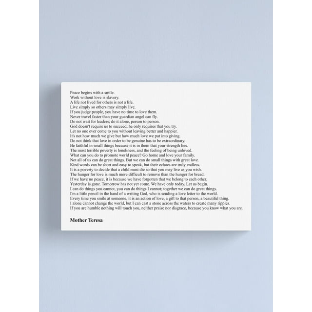 Aaroca Mother Teresa Quotes Canvas Print (Unframed) Classic Decoration ...