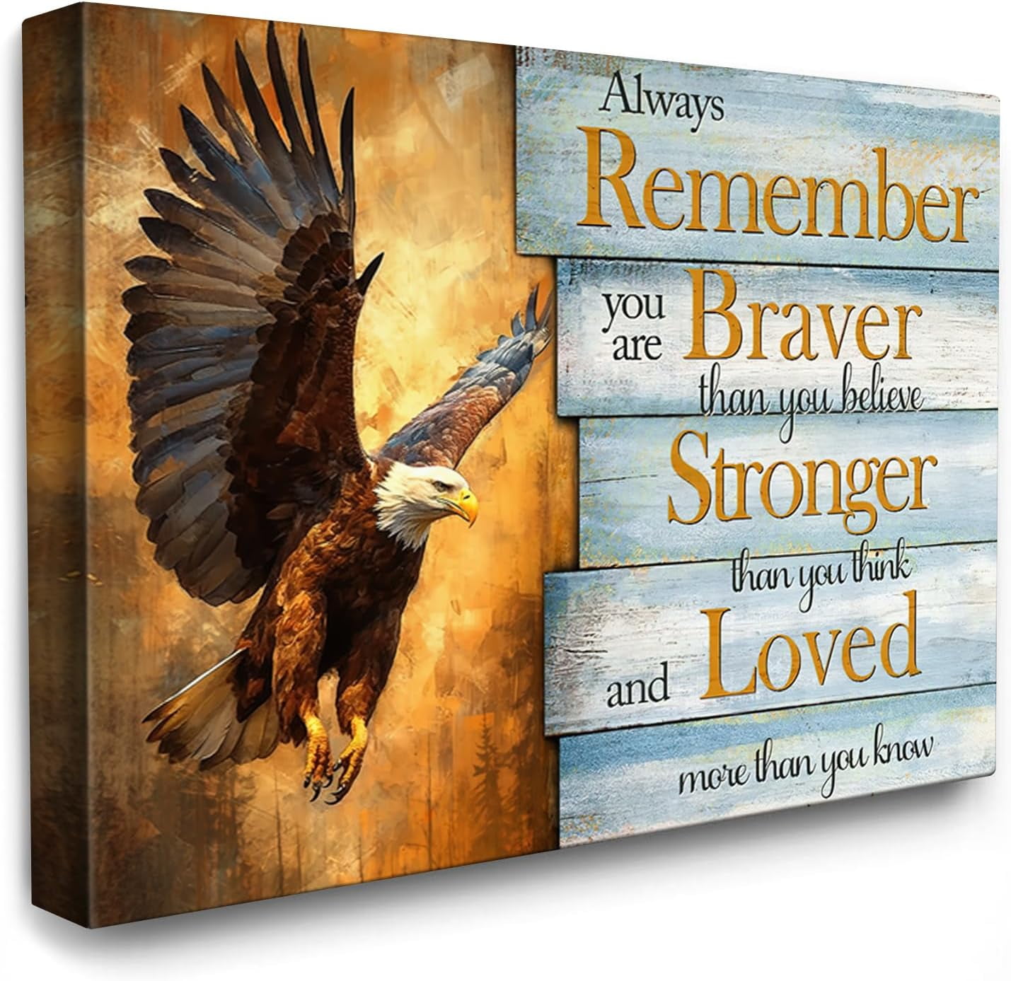Aaroca Motivational Bald Eagle Canvas Wall Art Flying Eagle Decor ...