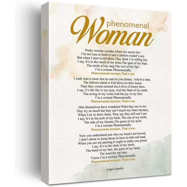 Aaroca Motivational Phenomenal Woman Poem Print Literaty Empowering ...