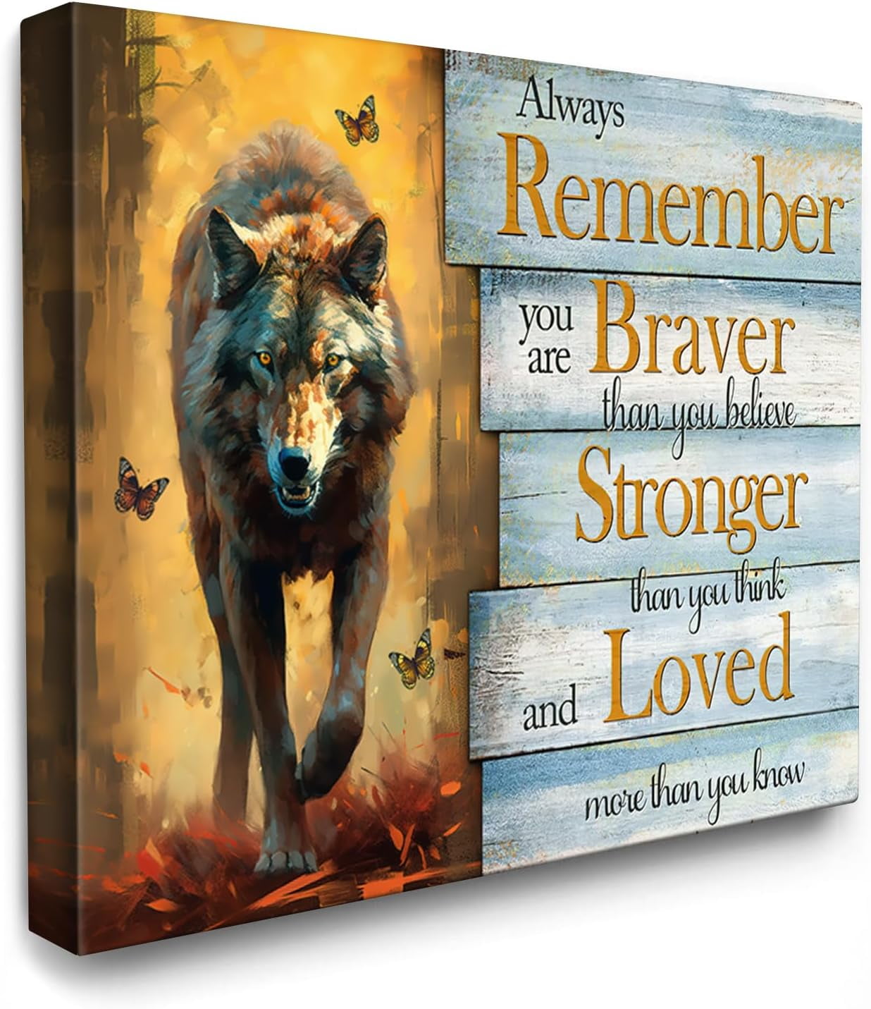 Aaroca Motivational Wolf Canvas Wall Art Christian Wolf Painting Wall ...