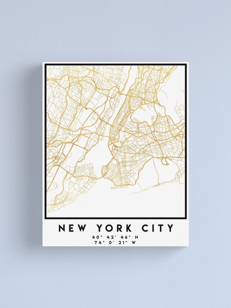 Aaroca NEW YORK CITY NEW YORK CITY STREET MAP ART Canvas Print ...