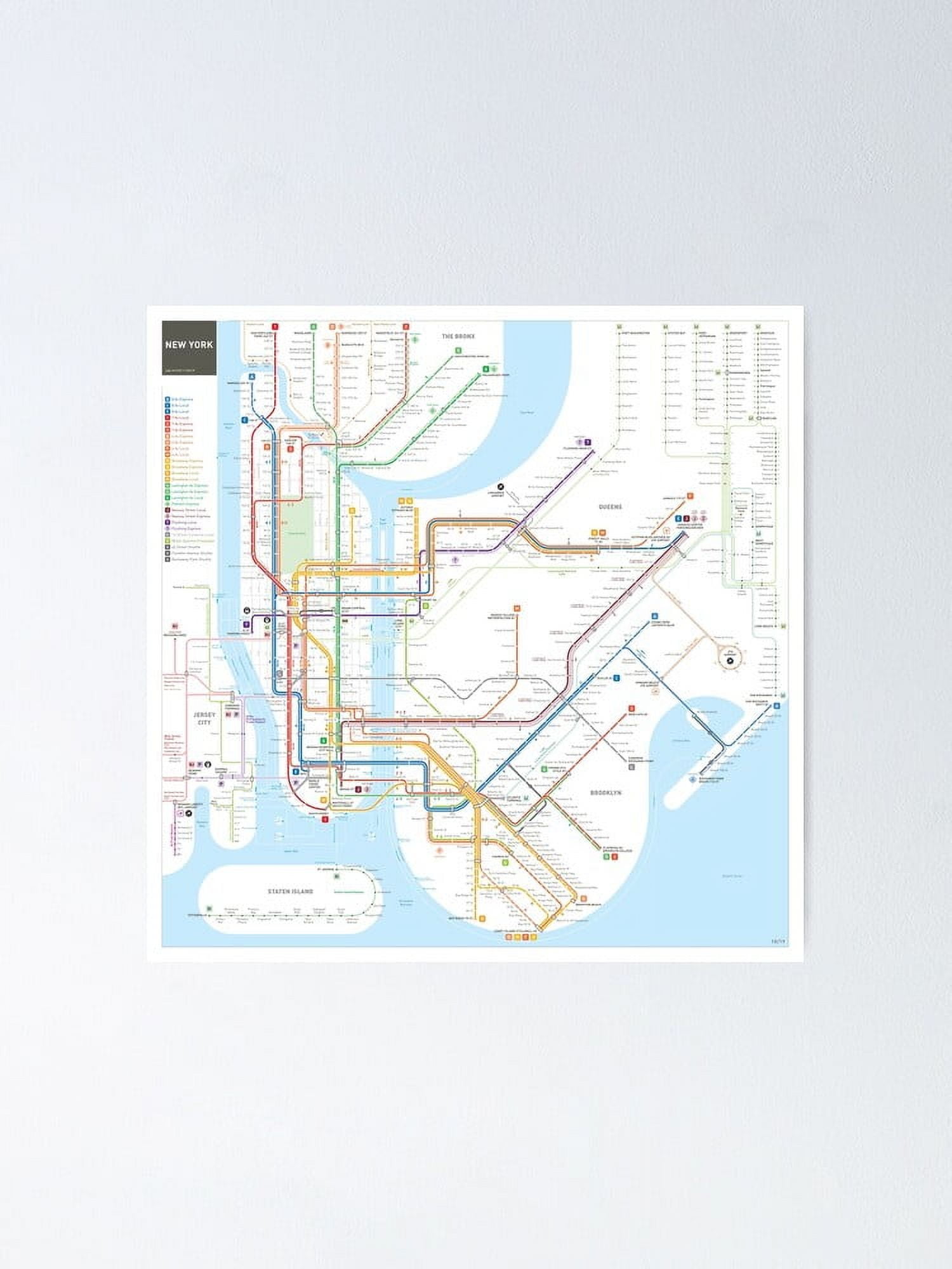 Aaroca New York City subway map Unframed Classic Decoration for Office ...