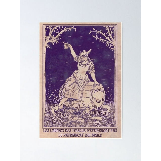 Aaroca Patriarchy & Male Tears - Feminist Poster - Purple (Unframed) Classic Decoration for ...