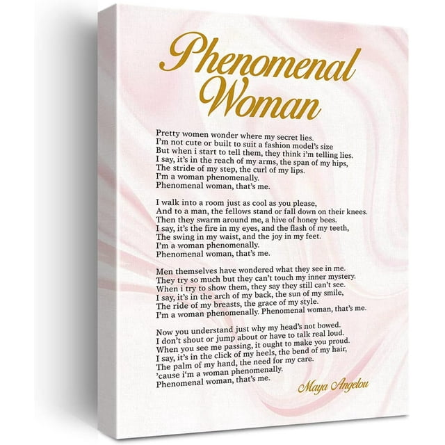 Aaroca Phenomenal Woman Poem Print Positive Literaty Paintings Canvas ...