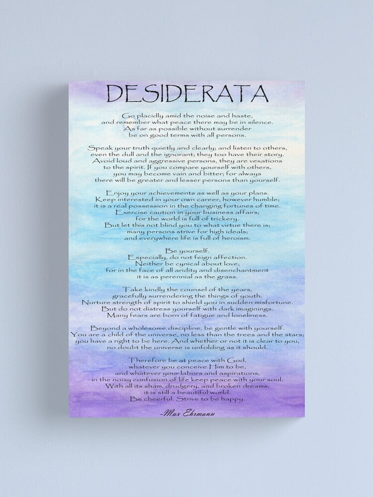 Aaroca Positive Desiderata Poem Gift Max Ehrmann Motivational Design ...