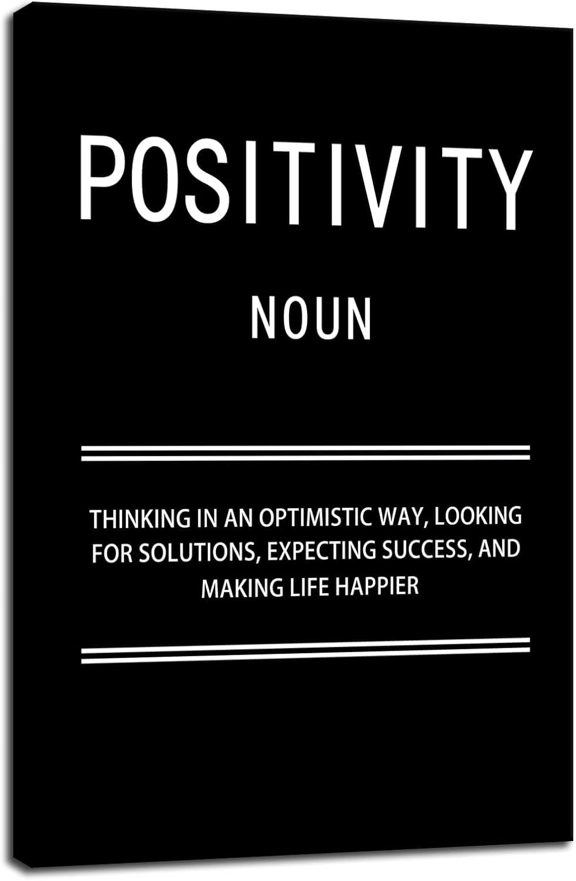 Aaroca Positivity Noun Motivational Poster Canvas Wall Art ...