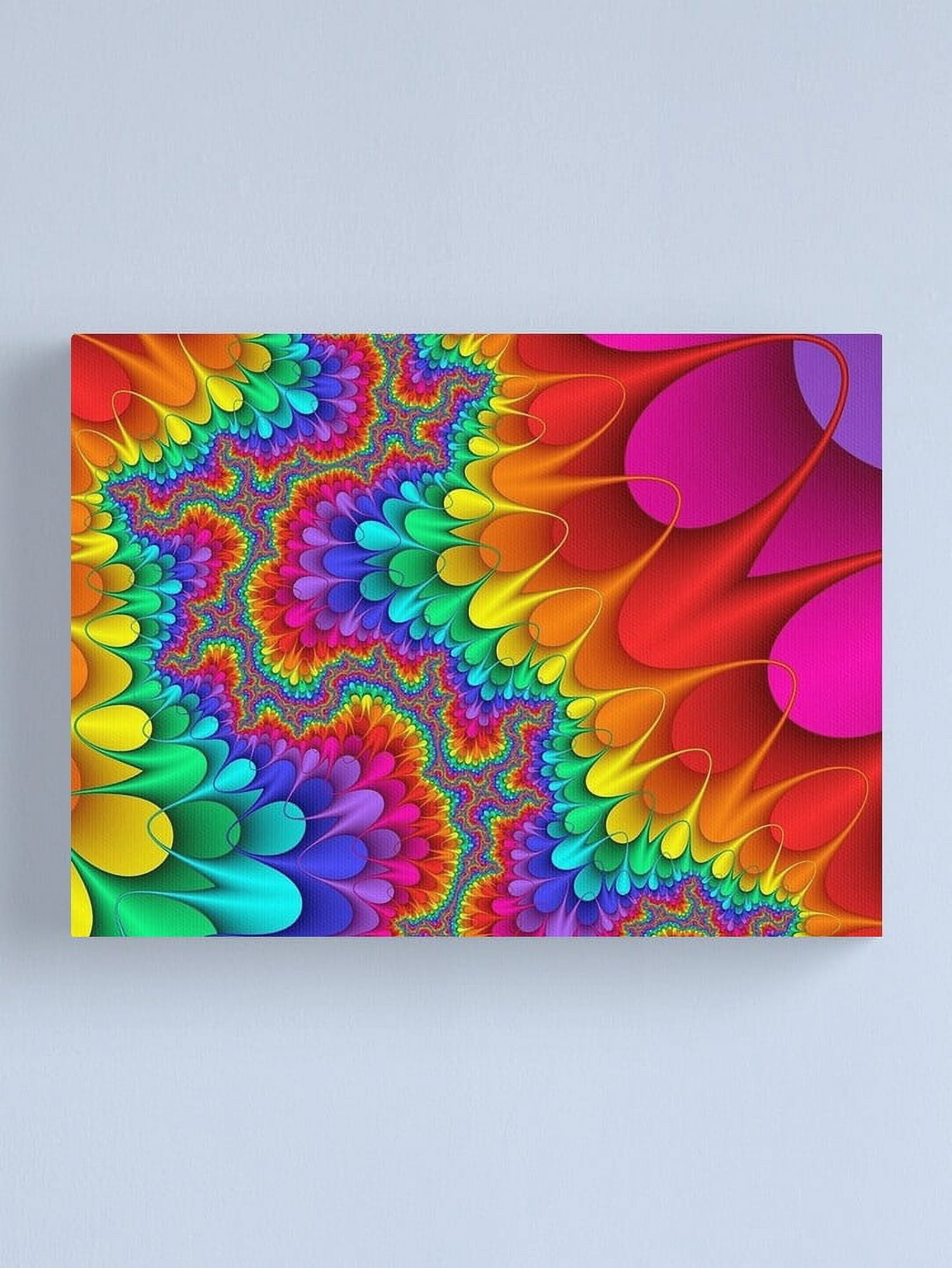 Aaroca Psychedelic Rainbow Splash Canvas Print (Unframed) Classic ...