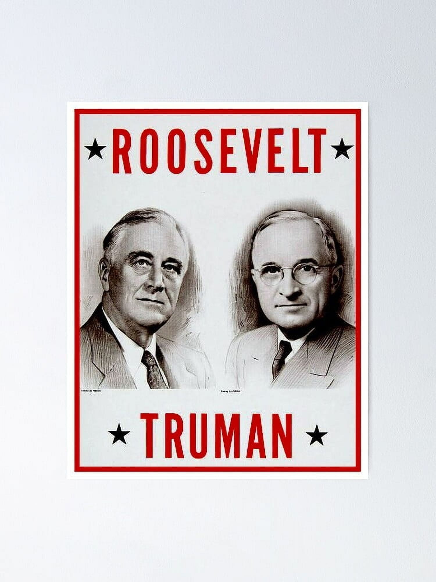 Aaroca ROOSEVELT and TRUMAN : Vintage Election Advertisement Print ...