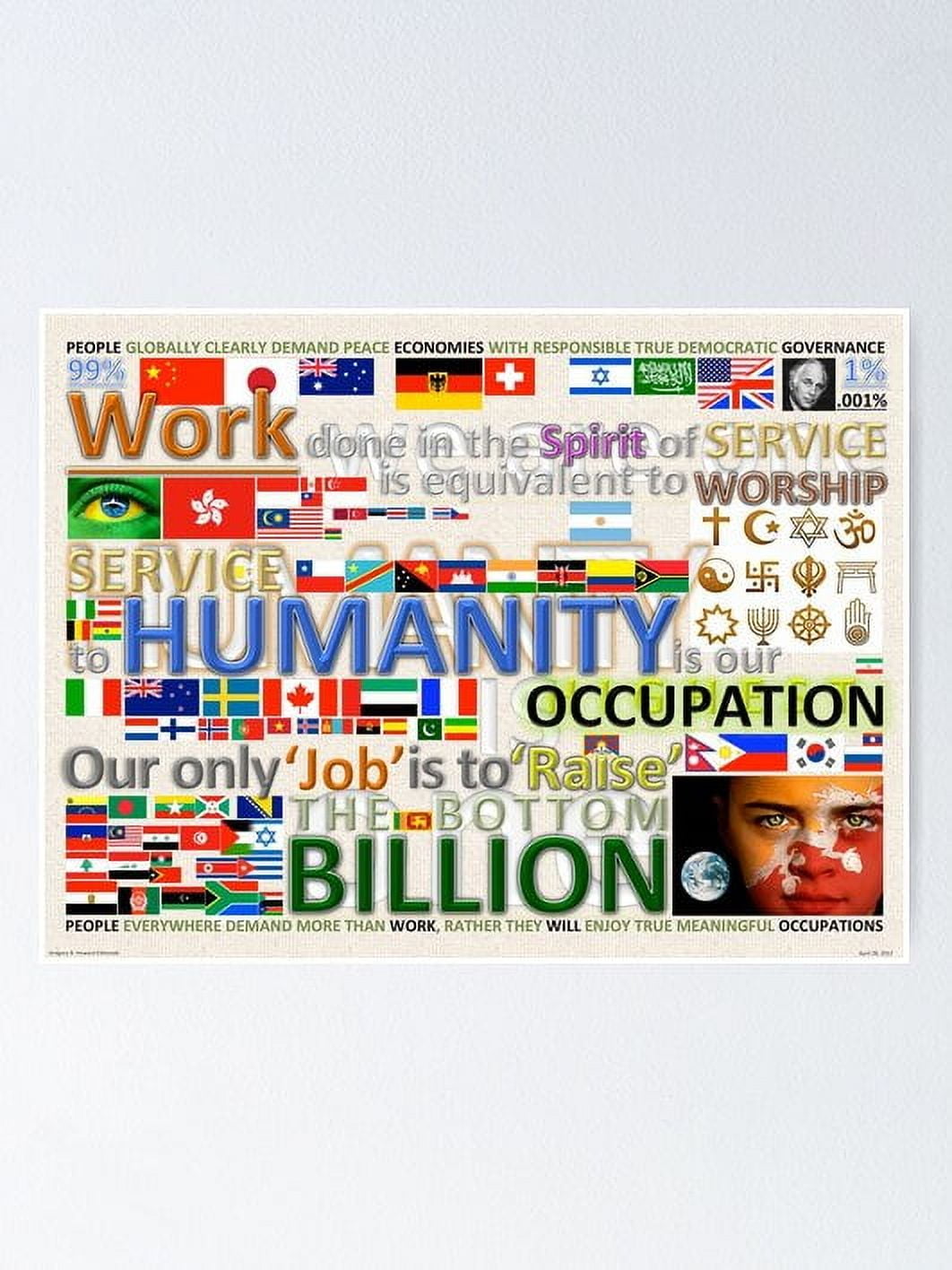 Aaroca Raising the Bottom Billion Poster Painting Artwork Modern Home ...