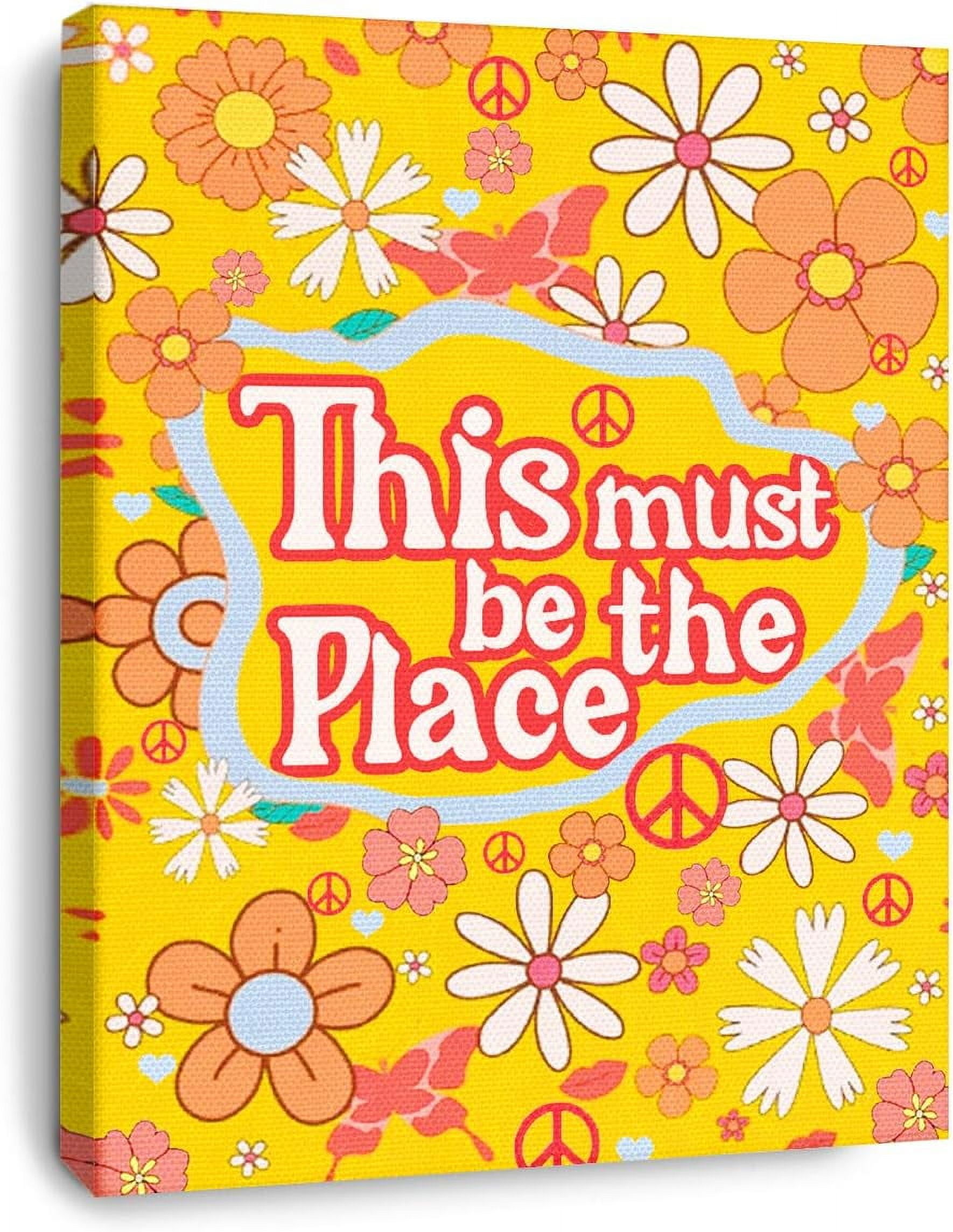 Aaroca Retro Preppy Daisy Canvas Wall Art,This is Must Be The Place ...