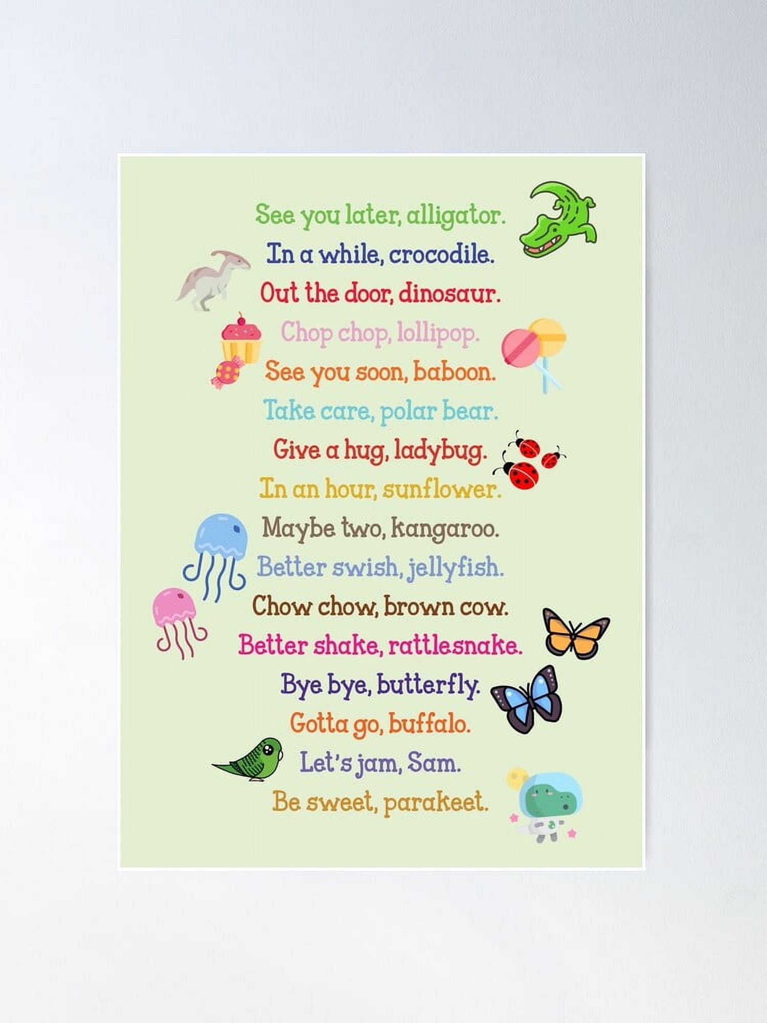 Aaroca See You Later Alligator Poster Canvas Poster - Modern Wall Art ...