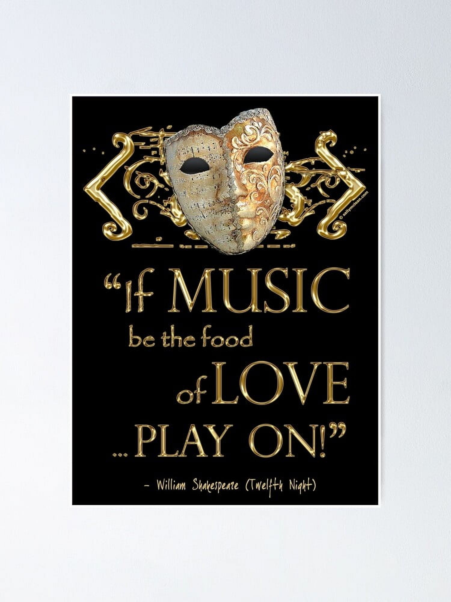 Aaroca Shakespeare Twelfth Night Love Music Quote (Unframed) Classic ...