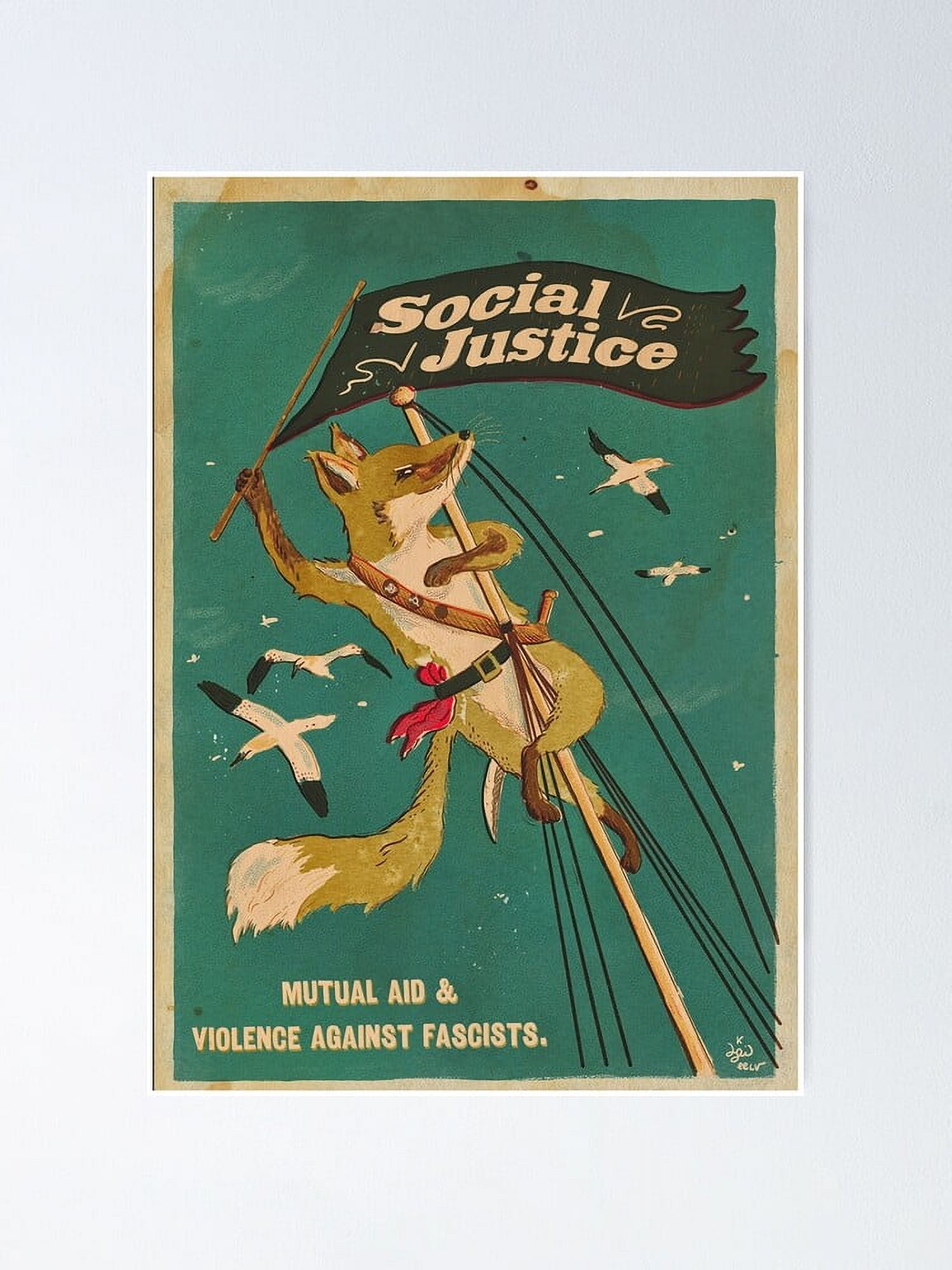 Aaroca Social Justice: Revolutionary Fox (Unframed) Classic Decoration ...