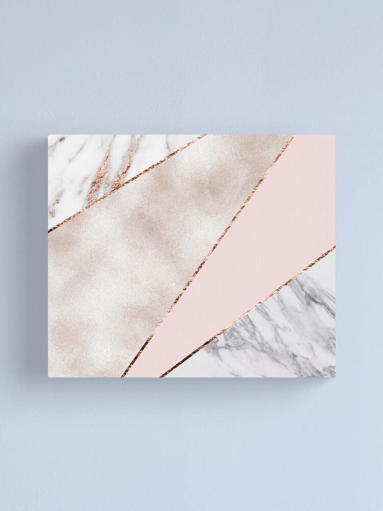 Aaroca Spliced mixed rose gold marble Canvas Print (Unframed) Classic ...