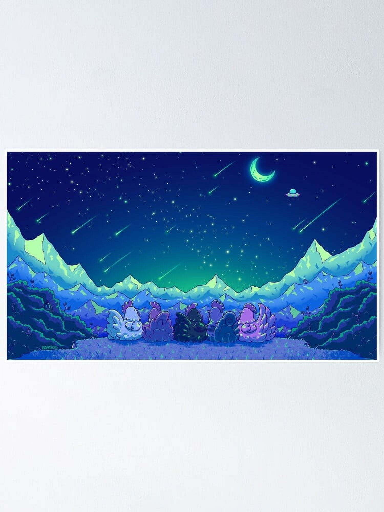 Aaroca Stardew Valley Chickens - Midnight Version (Unframed) Classic ...