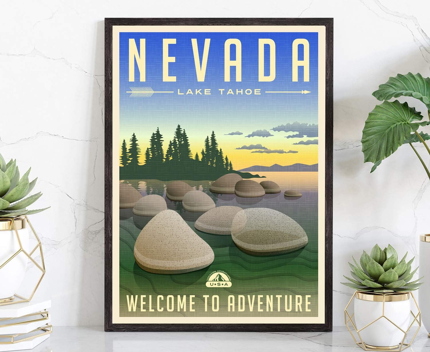 Aaroca State Poster, Retro Style Travel Poster, Nevada, Vintage Rustic ...