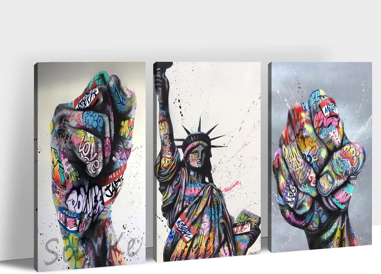 Aaroca Street Art Canvas Graffiti - 3 Pieces Wall Art, Graffiti ...