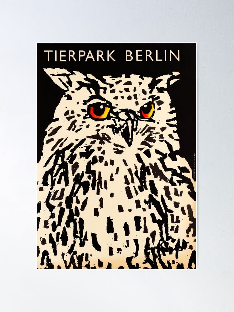 Aaroca TIERPARK BERLIN Zoo Germany 1977 Vintage Advertisement Poster Poster Canvas Poster ...