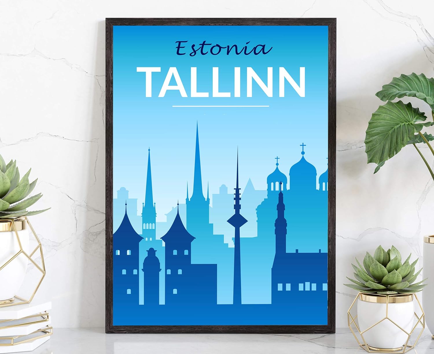 Aaroca Talinn/Estonia, Retro Style Travel Poster, Vintage Rustic Poster ...