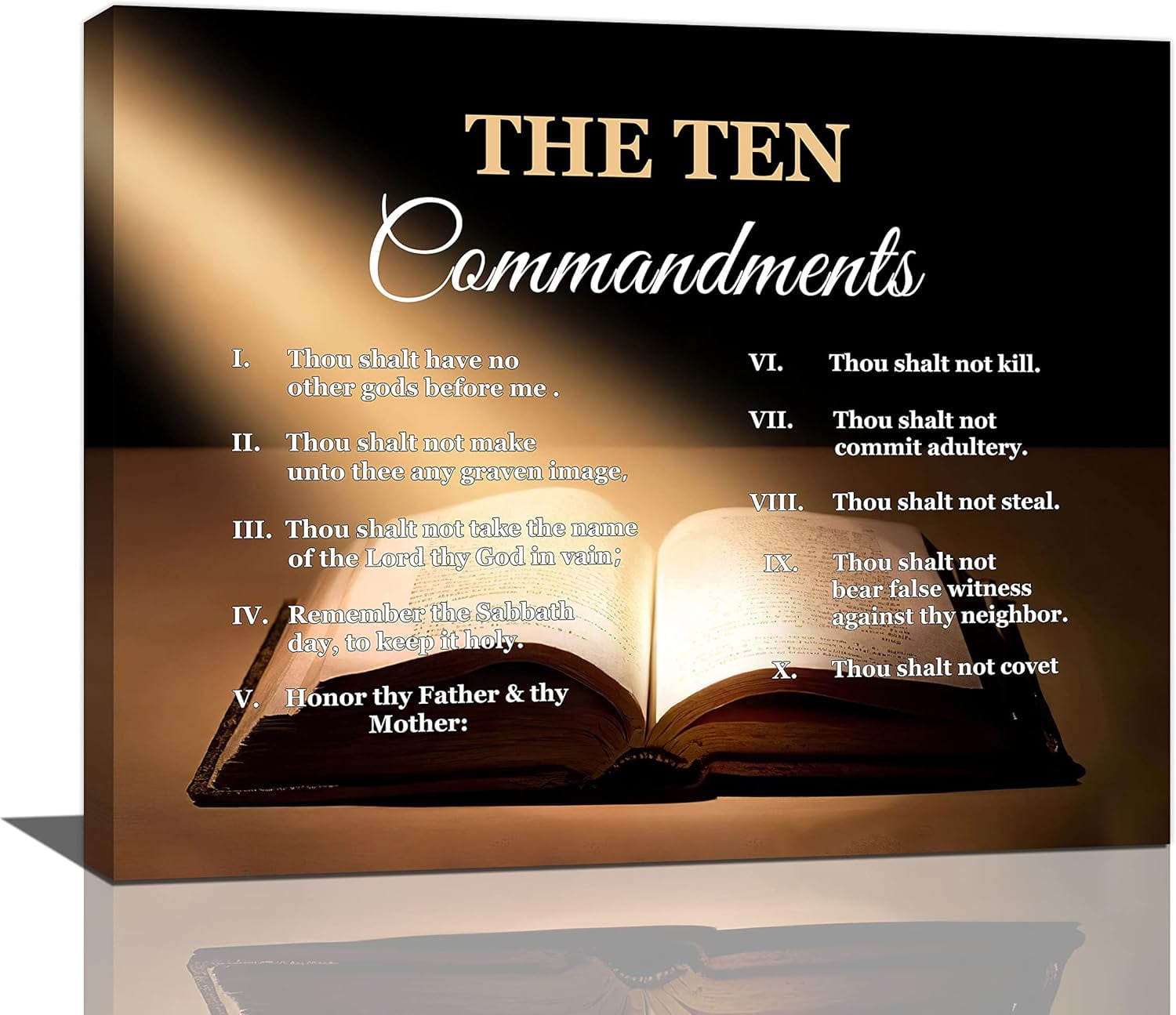 Aaroca Ten Commandments Wall Art Vintage Scripture 10 Commandments ...