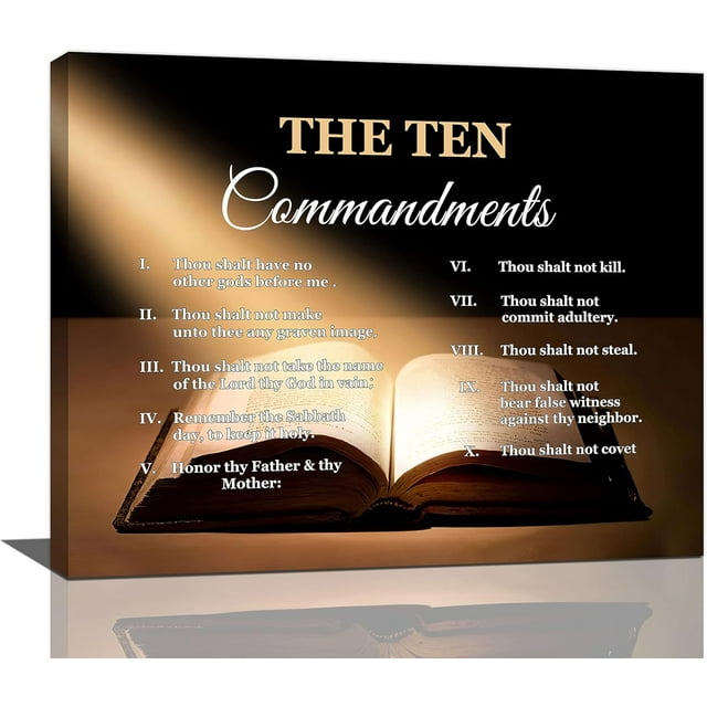 Aaroca Ten Commandments Wall Art Vintage Scripture 10 Commandments ...