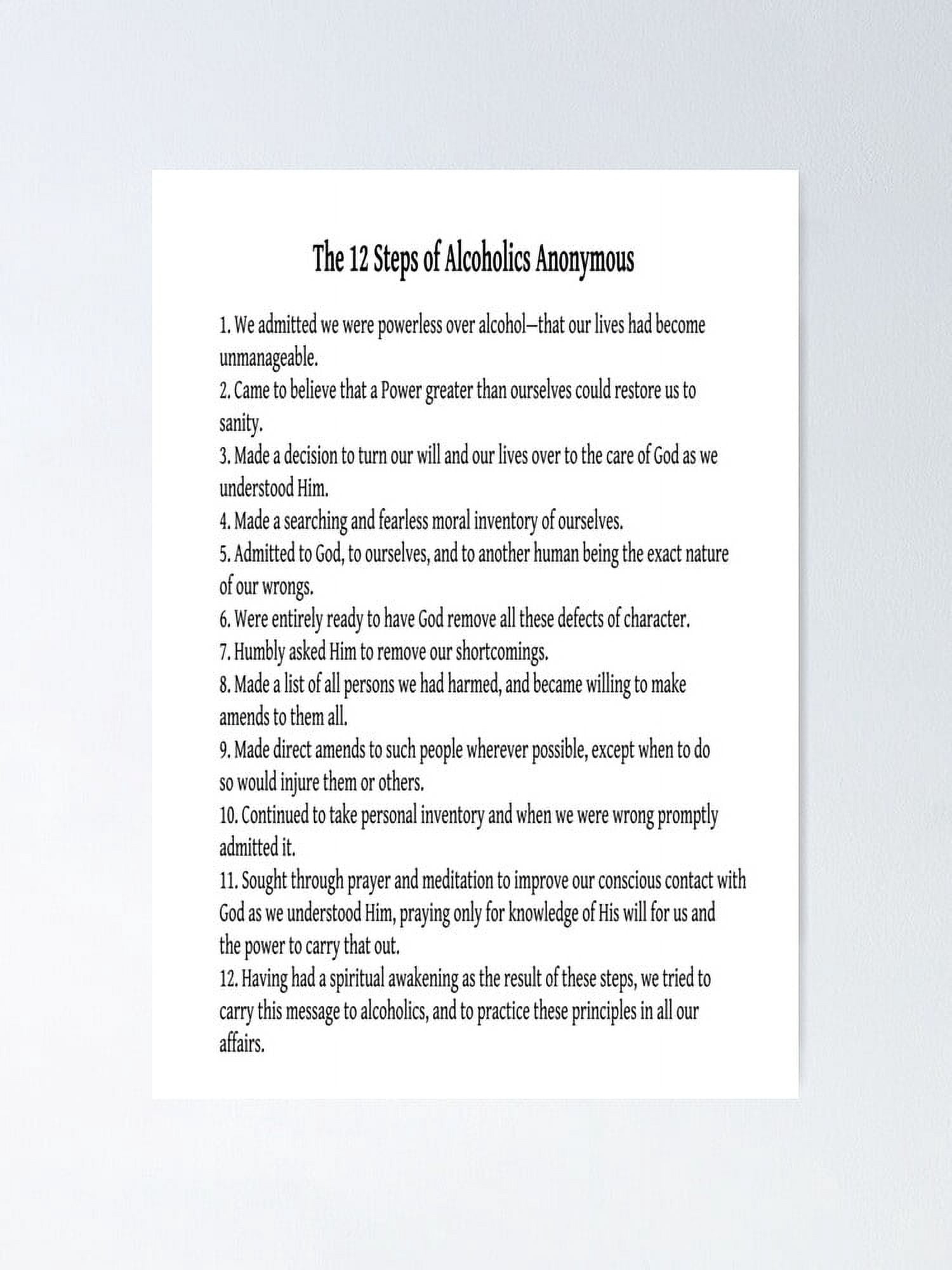 Aaroca The 12 Steps (Unframed) Classic Decoration for Office Modern ...
