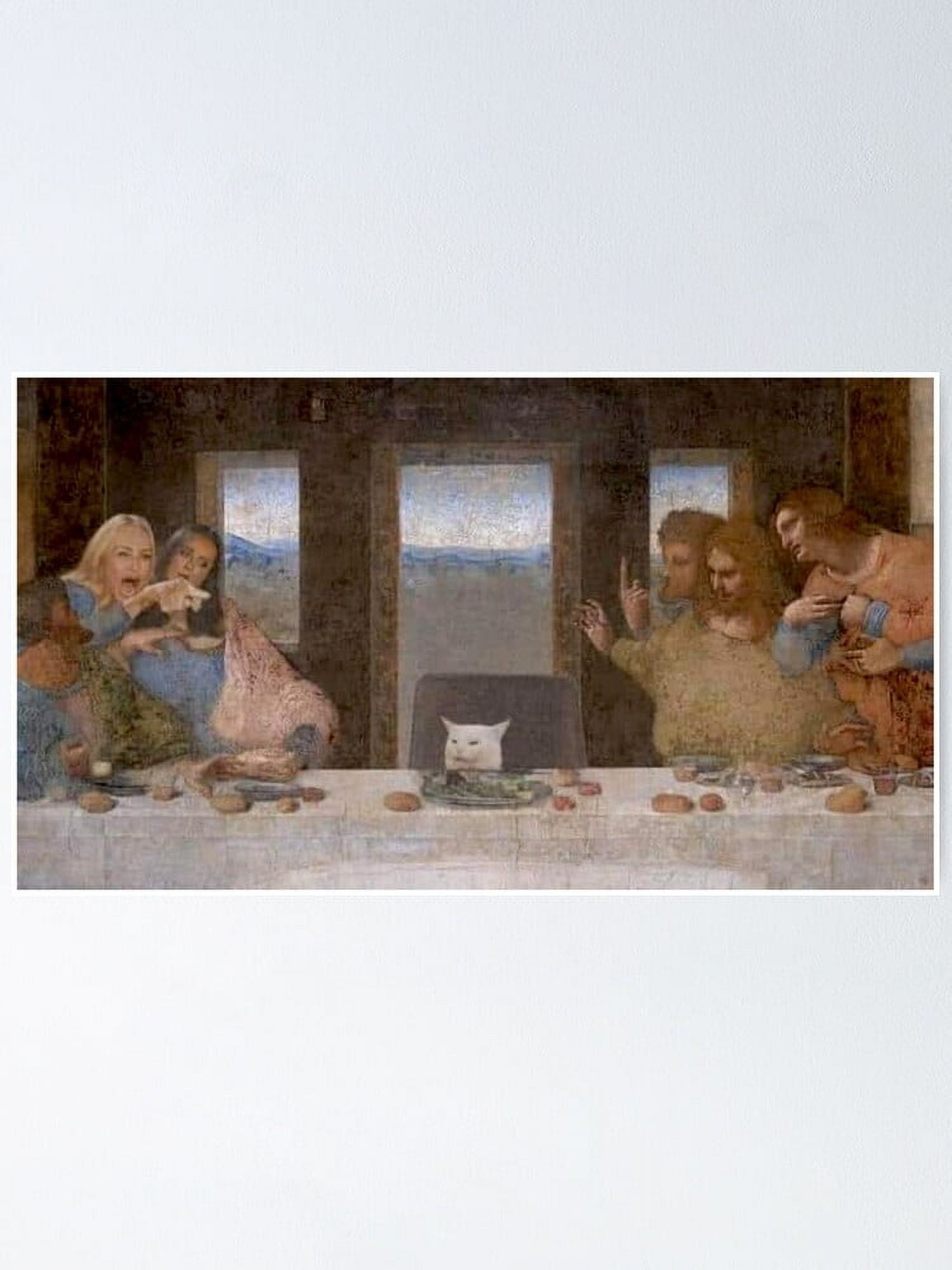 Aaroca The Last supper CAT meme Unframed Classic Decoration for Office ...