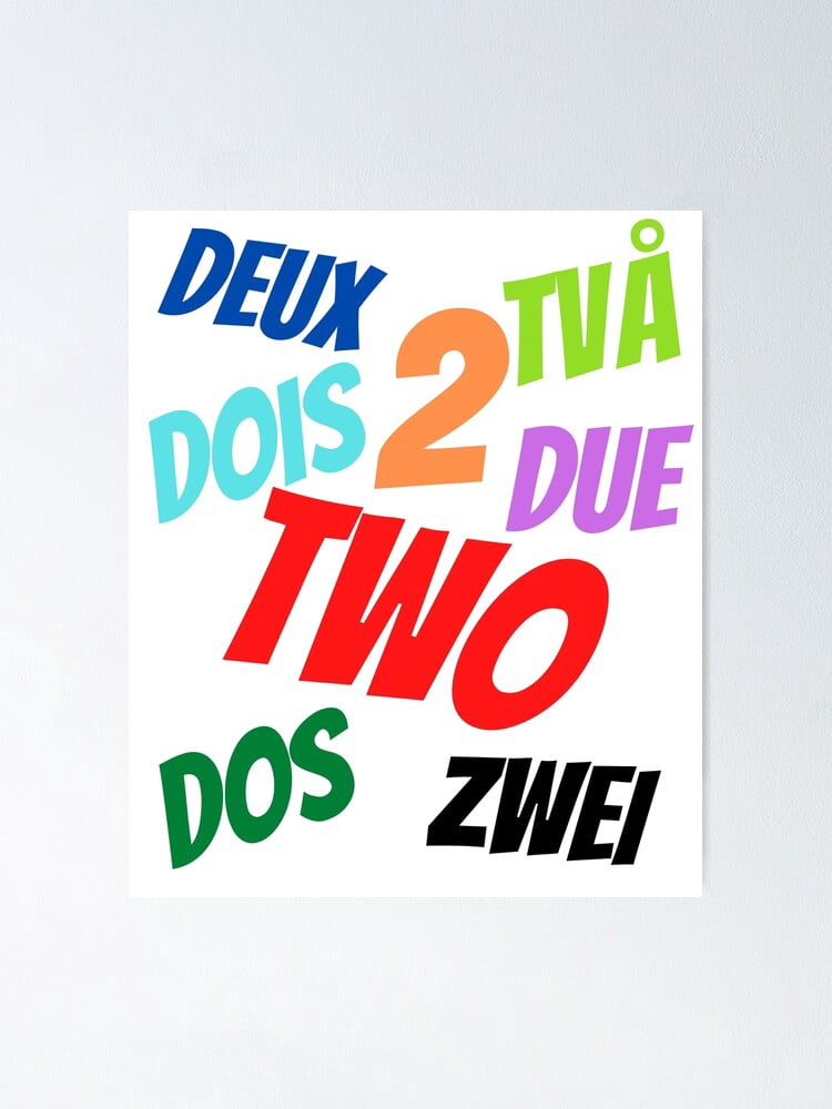 Aaroca The Number 2 in multiple languages Poster Painting Artwork ...