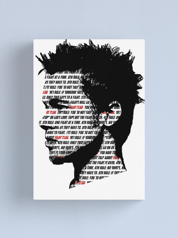 Aaroca The Rules of Fight Club Canvas Print Inspirational Quote Canvas ...