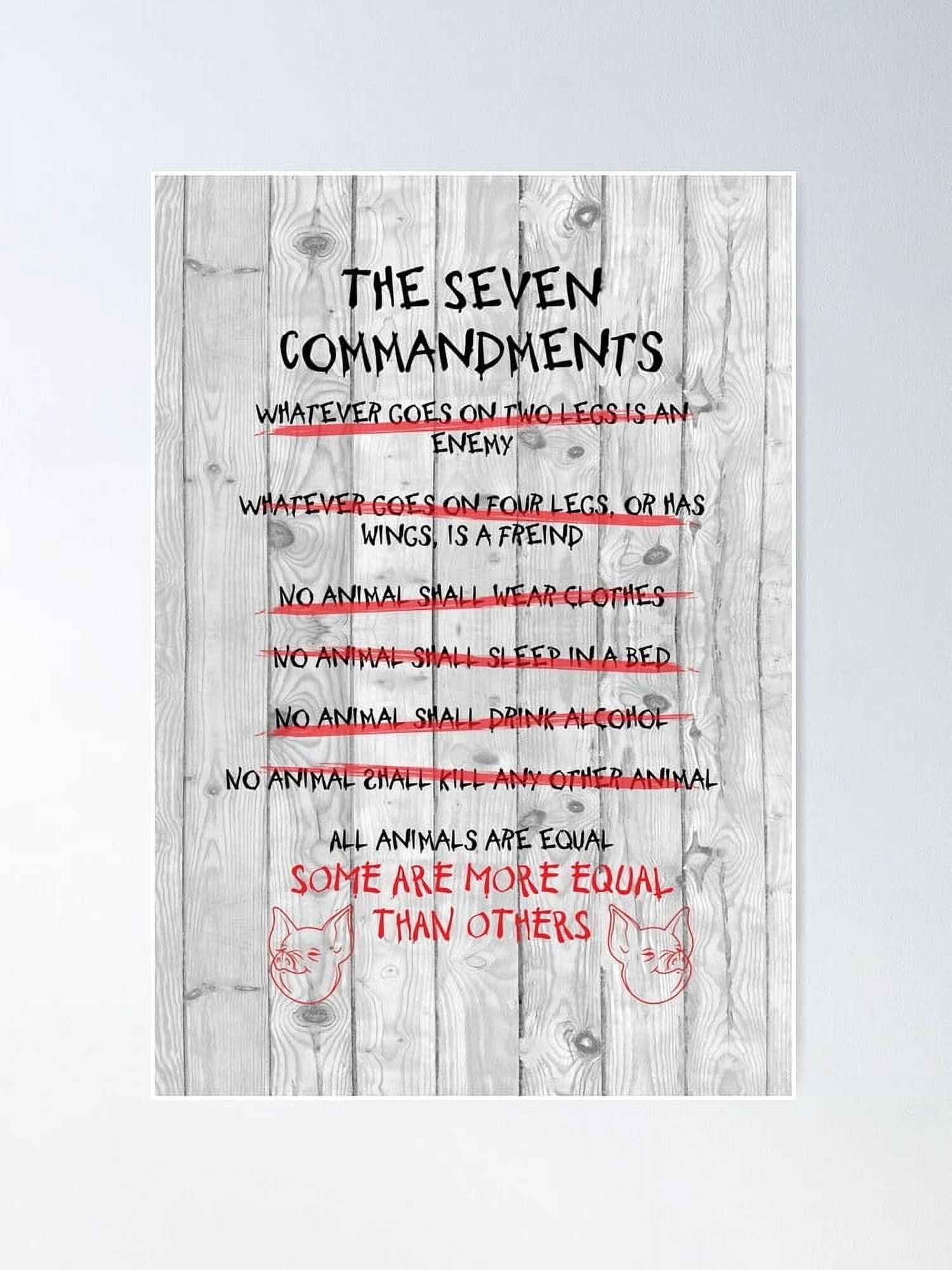 Aaroca The Seven Commandments - Animal Farm Poster Canvas Poster ...
