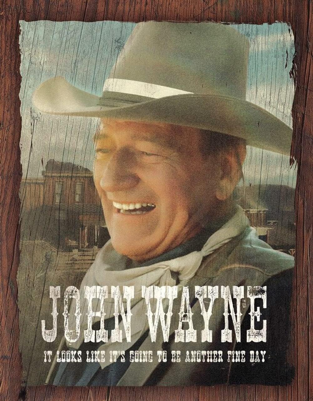 ASPORIC John Wayne - Fine Day Tin Sign - Nostalgic Vintage Metal Wall ...