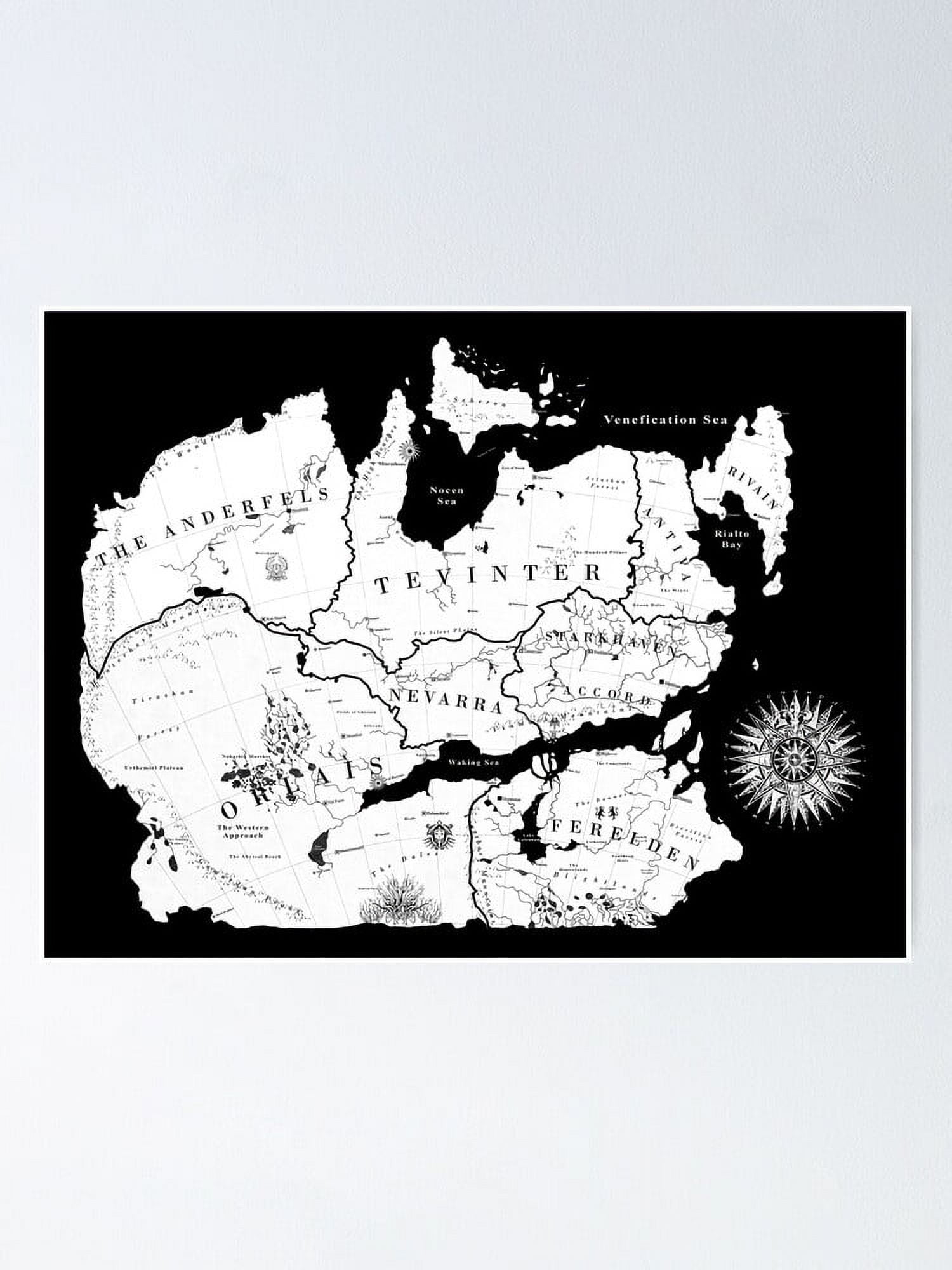 Aaroca Thedas Map Poster Classic Decoration for Office Modern Home Wall ...
