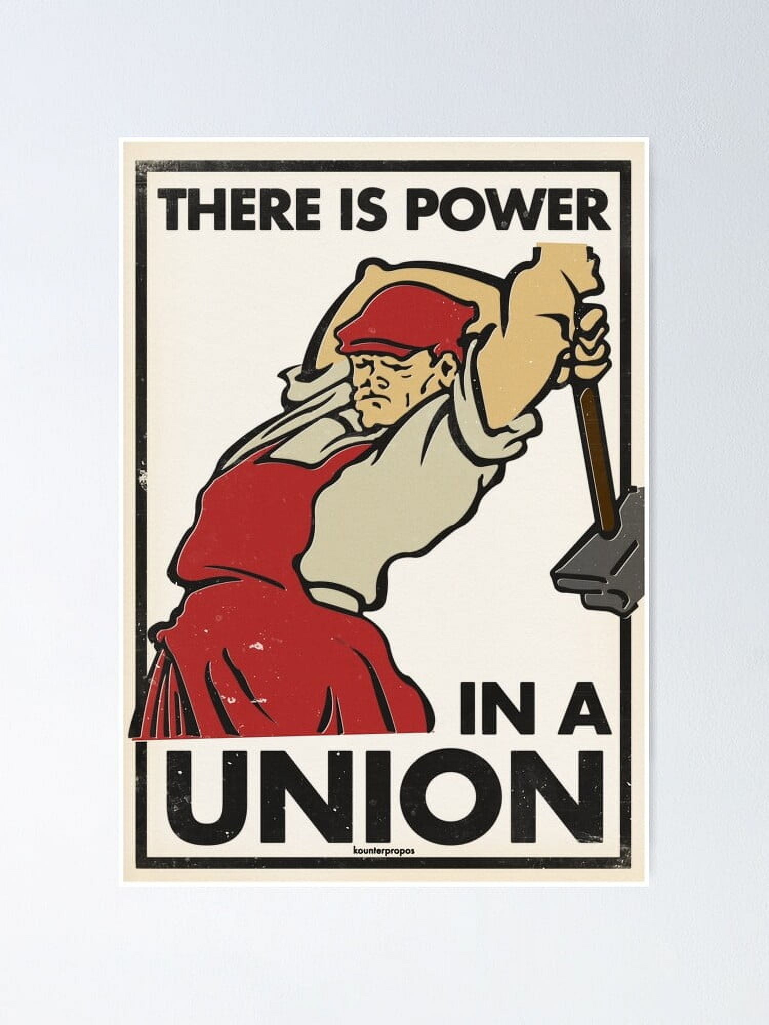 Aaroca There Is Power in a Union (Vector Recreation) Unframed Classic ...