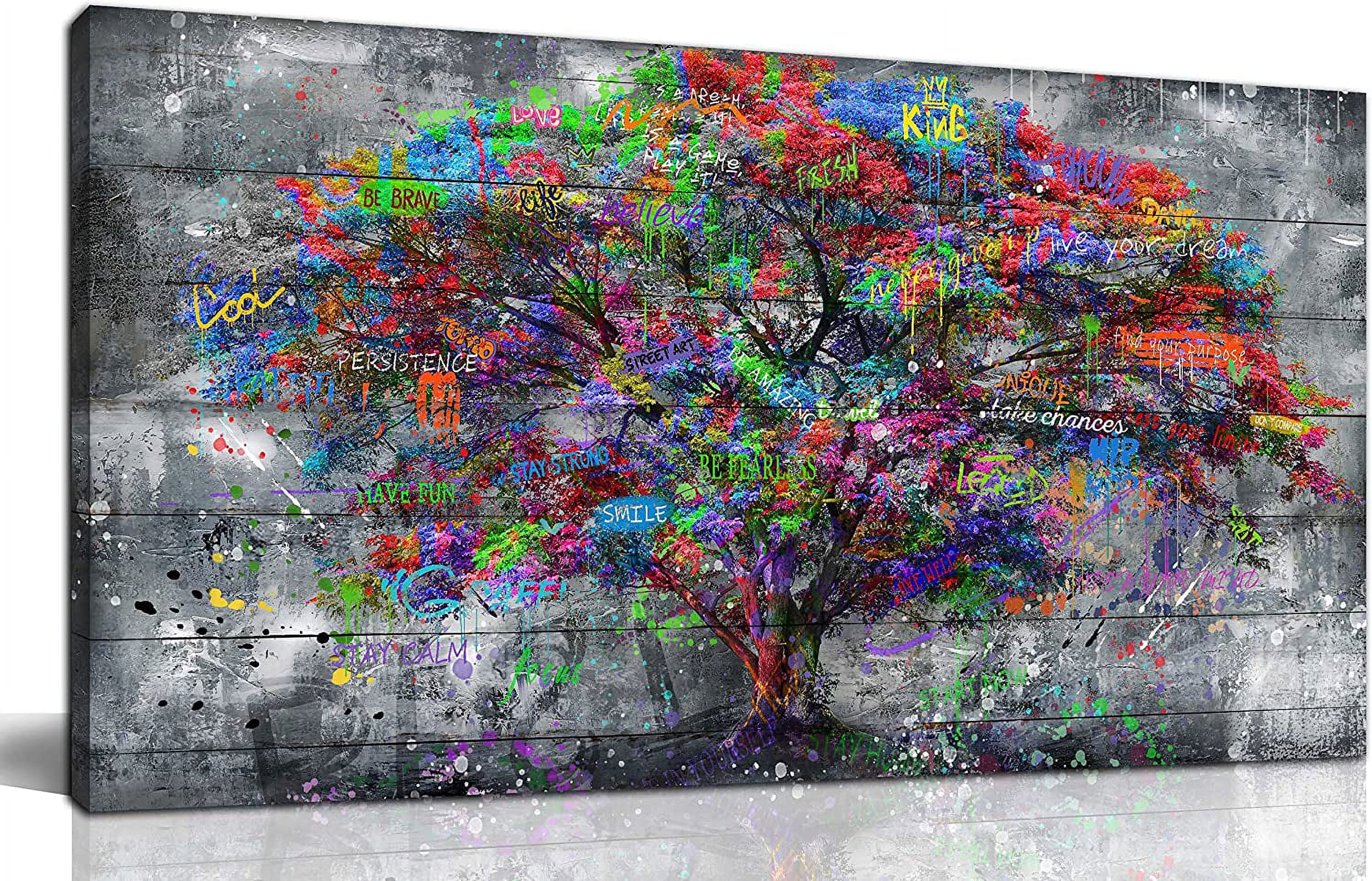 Aaroca Tree of Life Wall-Art - Forest Wall Art - Abstract Canvas Wall ...