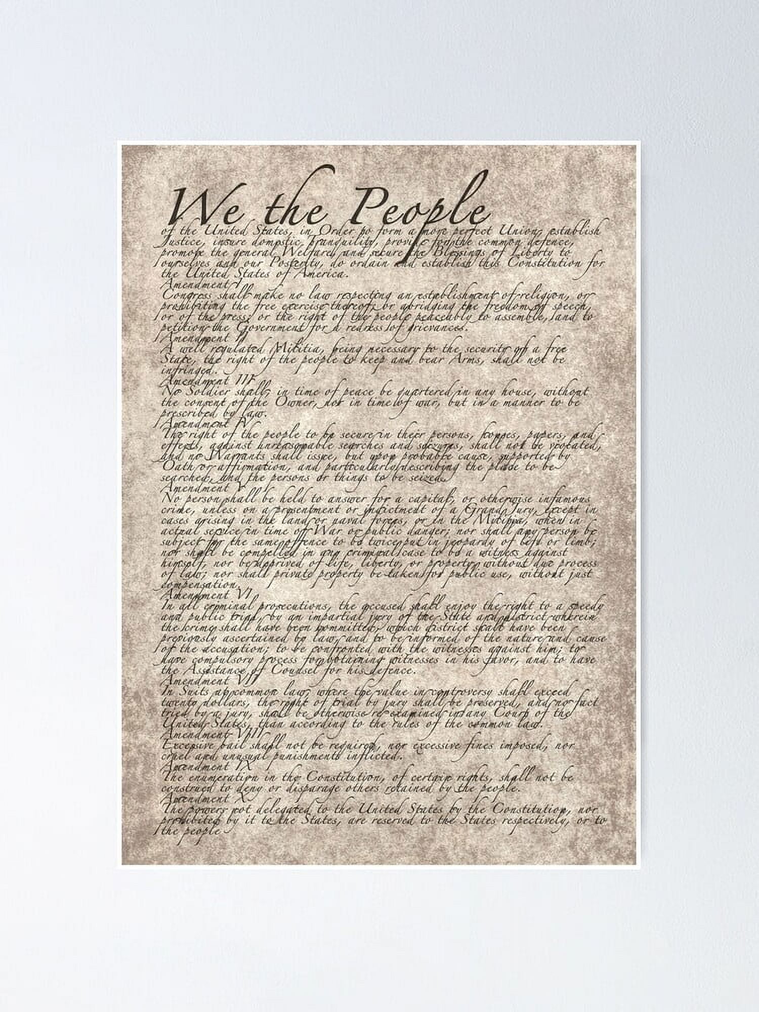 Aaroca US Constitution - United States Bill of Rights (Unframed ...