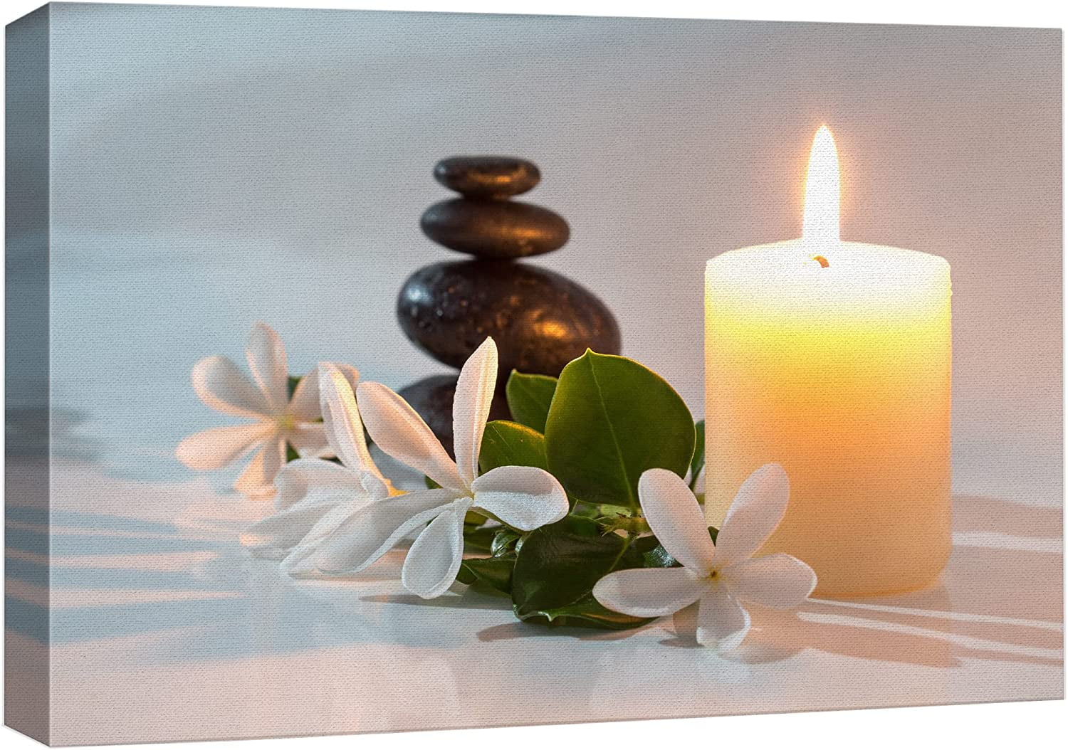 Aaroca Unframed Canvas Print Wall Art Tiare Flowers with Candle and Zen ...