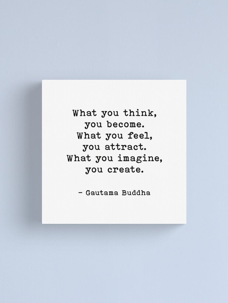 Aaroca What You Think You Become, Buddha Quote Canvas Print Inspirational Quote Canvas ...