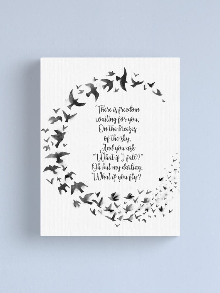 Aaroca What if I fall, what if you fly quote Canvas Print Inspirational ...